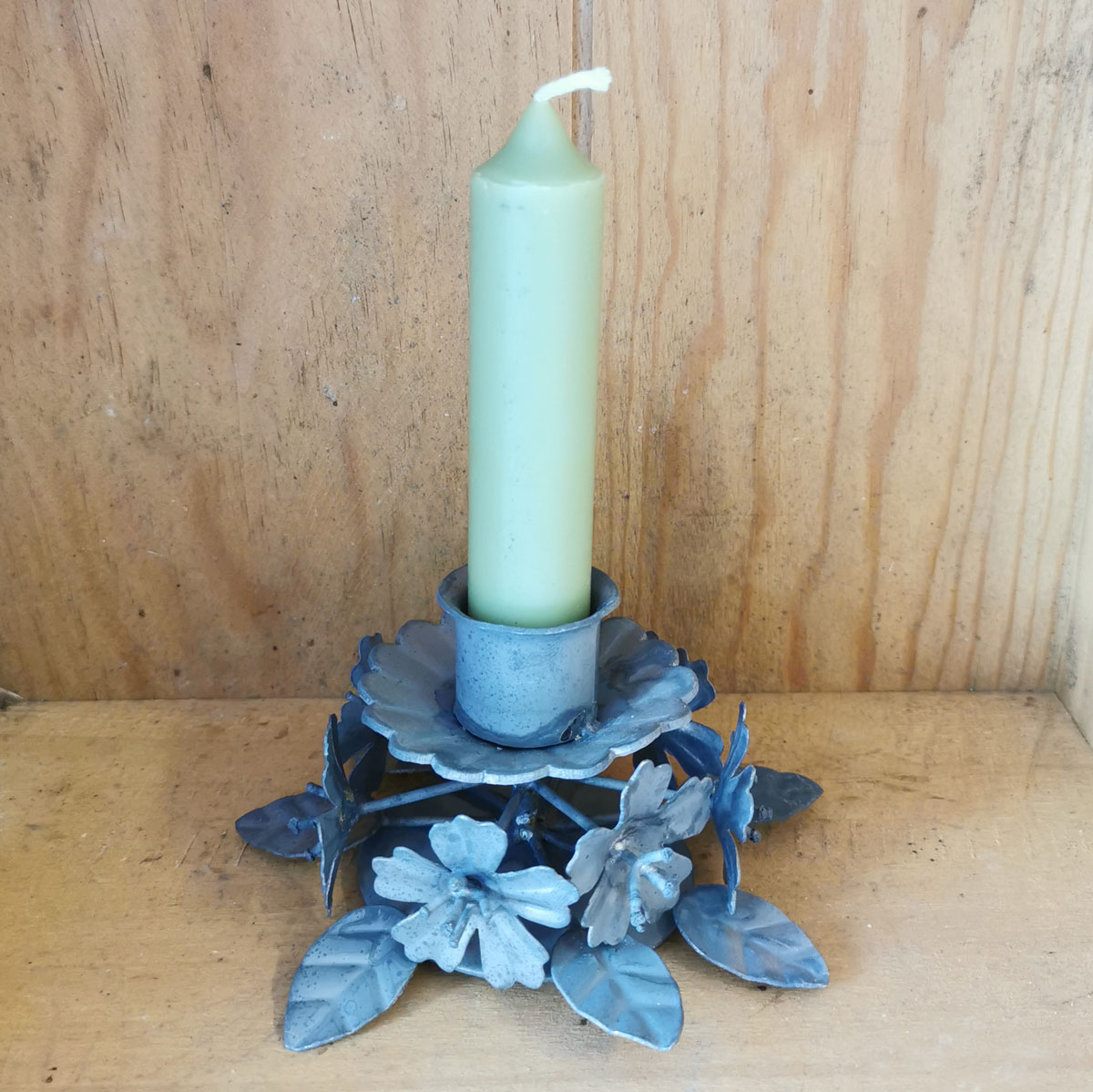 Kerzenhalter f/Stabkerzen, Blumenkranz - Boutique Nelli